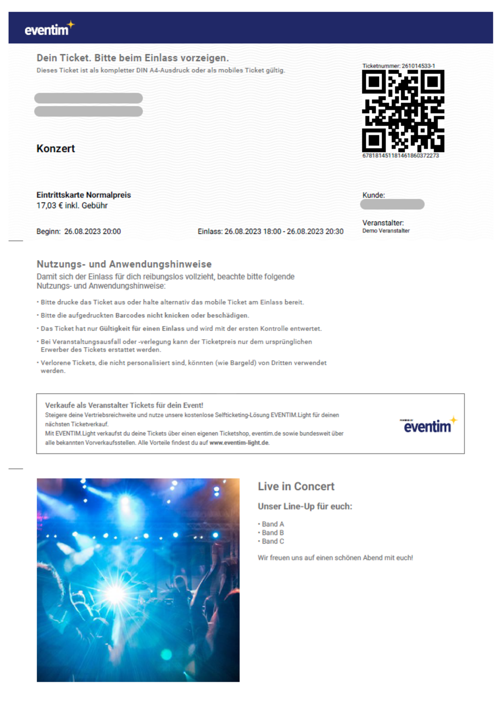 Create your own ticket shop – quick & easy| EVENTIM.Light